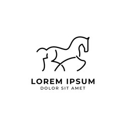 Simple black horse outline - monochrome Royalty Free Vector