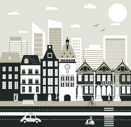 City life Royalty Free Vector Image - VectorStock