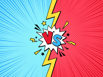 Comics vs frame versus lightning ray border Vector Image