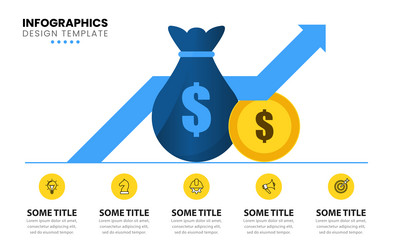 Infographic template with money bag Royalty Free Vector