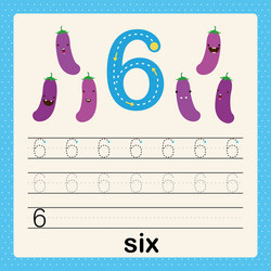 Number ten card for kids learn to count and write Vector Image