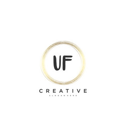 Uf beauty initial logo handwriting logo art Vector Image