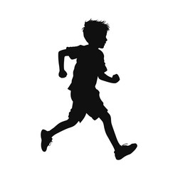 A boy running silhouette Royalty Free Vector Image
