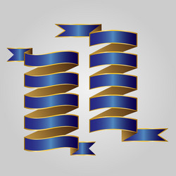 Blue with gold ribbon Royalty Free Vector Image