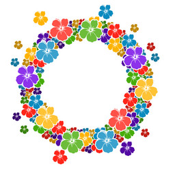 Circle frame with flowers for your text Royalty Free Vector