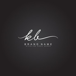 Kb simple signature logo - handwritten template Vector Image