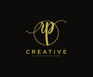 Initial rp feminine logo beauty monogram Vector Image