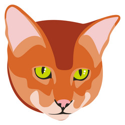 Pixel red cat portrait detailed isolated Vector Image