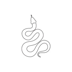 One continuous line drawing venomous snake Vector Image