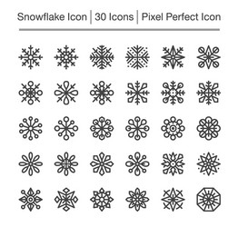 Thin line simple snowflake icons Royalty Free Vector Image