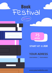 Book festival posters set Royalty Free Vector Image