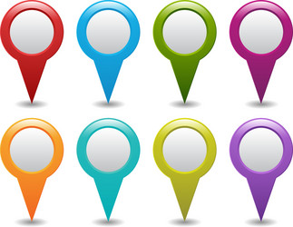 Set of bright map pointers Royalty Free Vector Image