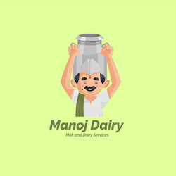 Doodhwala daily milk delivery mascot logo Vector Image