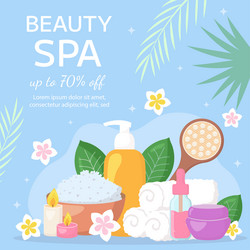 Beauty spa salon poster template woman Royalty Free Vector