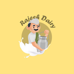 Doodhwala daily milk delivery mascot logo Vector Image