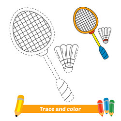 Trace and color for kids flamingo Royalty Free Vector Image