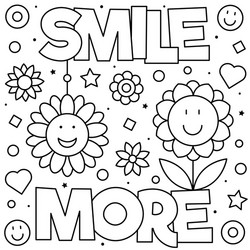 Smile more coloring page Royalty Free Vector Image