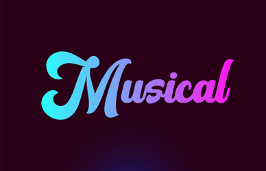 Music pink word text logo icon design Royalty Free Vector