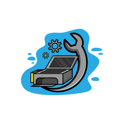 Logo or printer repair icon Royalty Free Vector Image