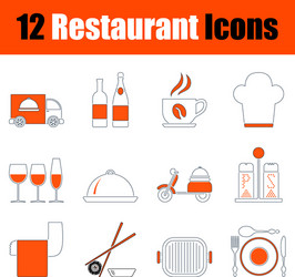 Set of stylized restaurant objects Royalty Free Vector Image