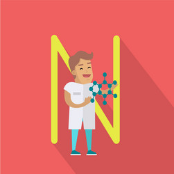 Science alphabet concept in flat design Royalty Free Vector