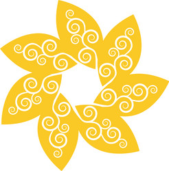 Circle flower icon logo template Royalty Free Vector Image