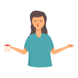 Nosebleed epistaxis icon cartoon medical Vector Image