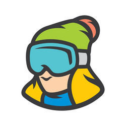 Girl snowboarding icon isometric sport Royalty Free Vector