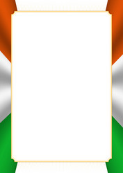 Vertical frame and border with niger flag Vector Image