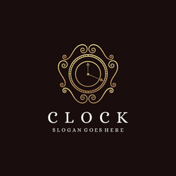 Dancing logo icon in a clock Royalty Free Vector Image