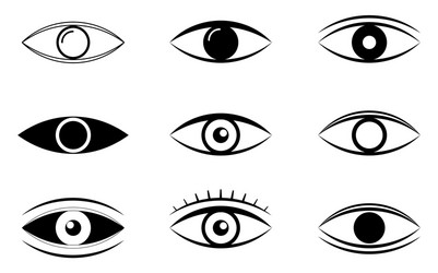 Eye icons human eyes Royalty Free Vector Image