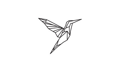 Bird hummingbird pose stroke Royalty Free Vector Image