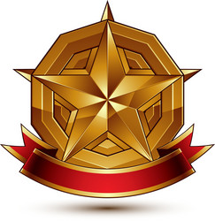 Branded golden symbol with stylized pentagonal Vector Image