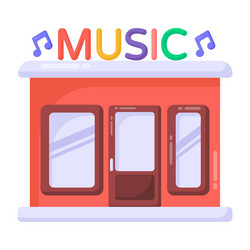 Music shop building Royalty Free Vector Image - VectorStock
