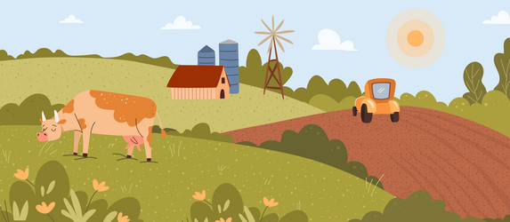Indian rural landscape Royalty Free Vector Image