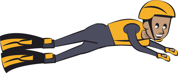 Swimmer with diving fins cartoon Royalty Free Vector Image