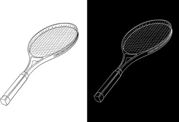 Tennis rackets hand drawn sketch Royalty Free Vector Image