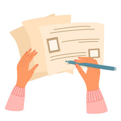 0226 hand note Royalty Free Vector Image - VectorStock