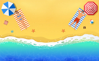 Man sunbathing top view Royalty Free Vector Image
