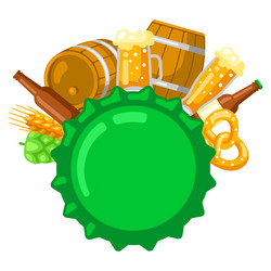 Card with beer objects festival Royalty Free Vector Image