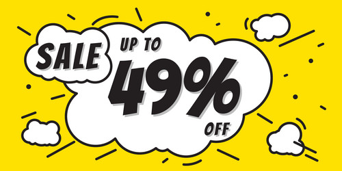 49 sale discount bubble cloud chat comic colorful Vector Image