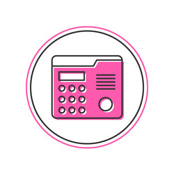 Filled outline house intercom system icon isolated