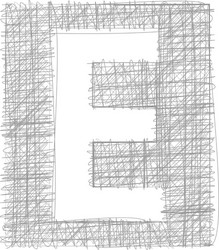 Freehand typography letter e Royalty Free Vector Image
