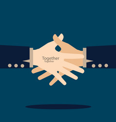Handshake teamwork hands logo Royalty Free Vector Image