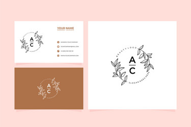 Initial ac letters floral frames botanical Vector Image