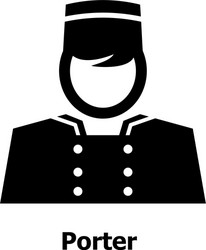 Porter icon simple of for web Royalty Free Vector Image