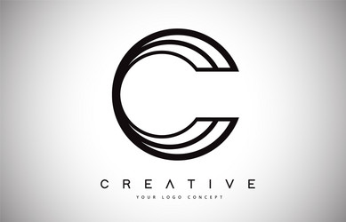 Outline wired monogram cc c letters logo design Vector Image
