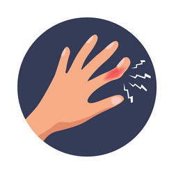 Flat finger injury Royalty Free Vector Image - VectorStock