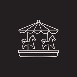 Merry-go-round sketch icon Royalty Free Vector Image