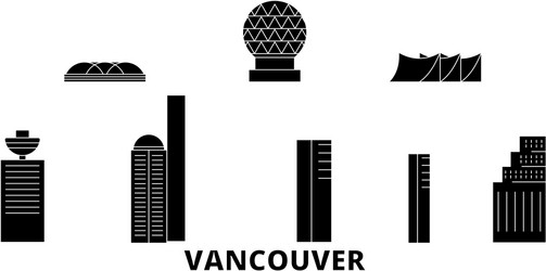 Canada vancouver city tourism landmarks Royalty Free Vector